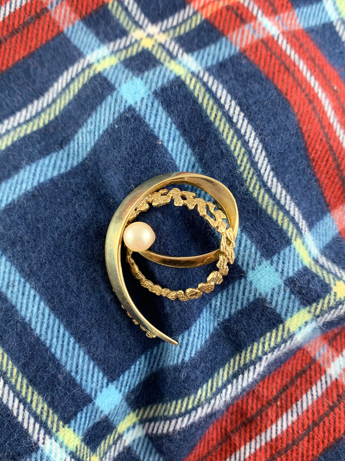 Vintage 8k Yellow Gold Marked 333 Brooch Pin With Pearl Signed G*K Gerb ...