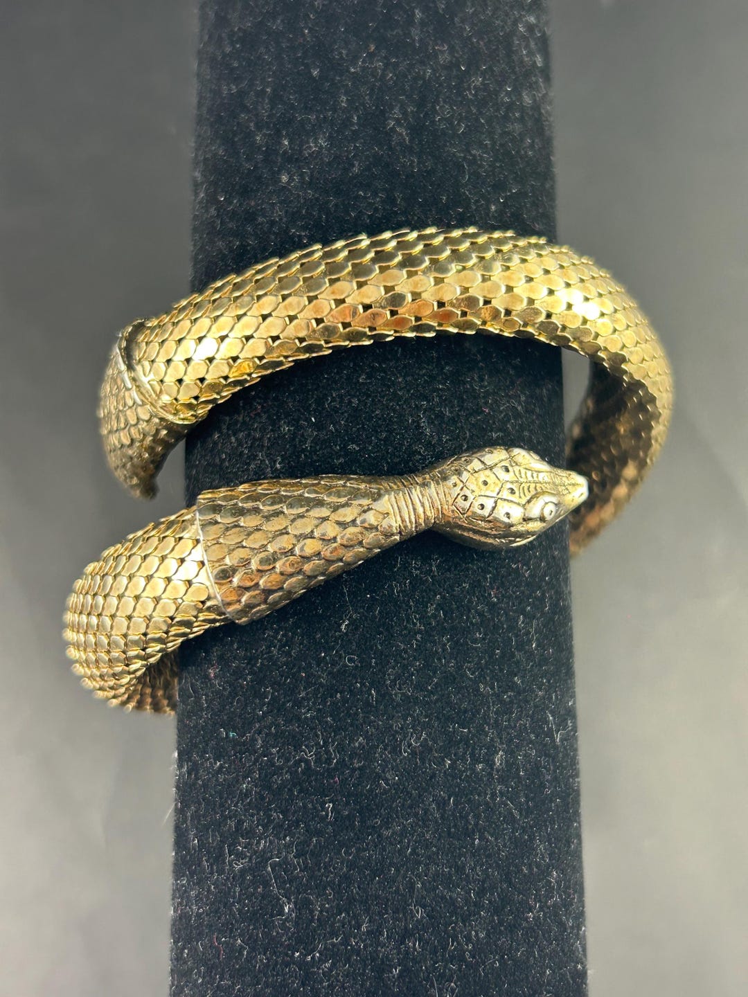 Whiting & Davis Snake Arm Cuff | Gold Mesh Coiled Snake Bracelet ...