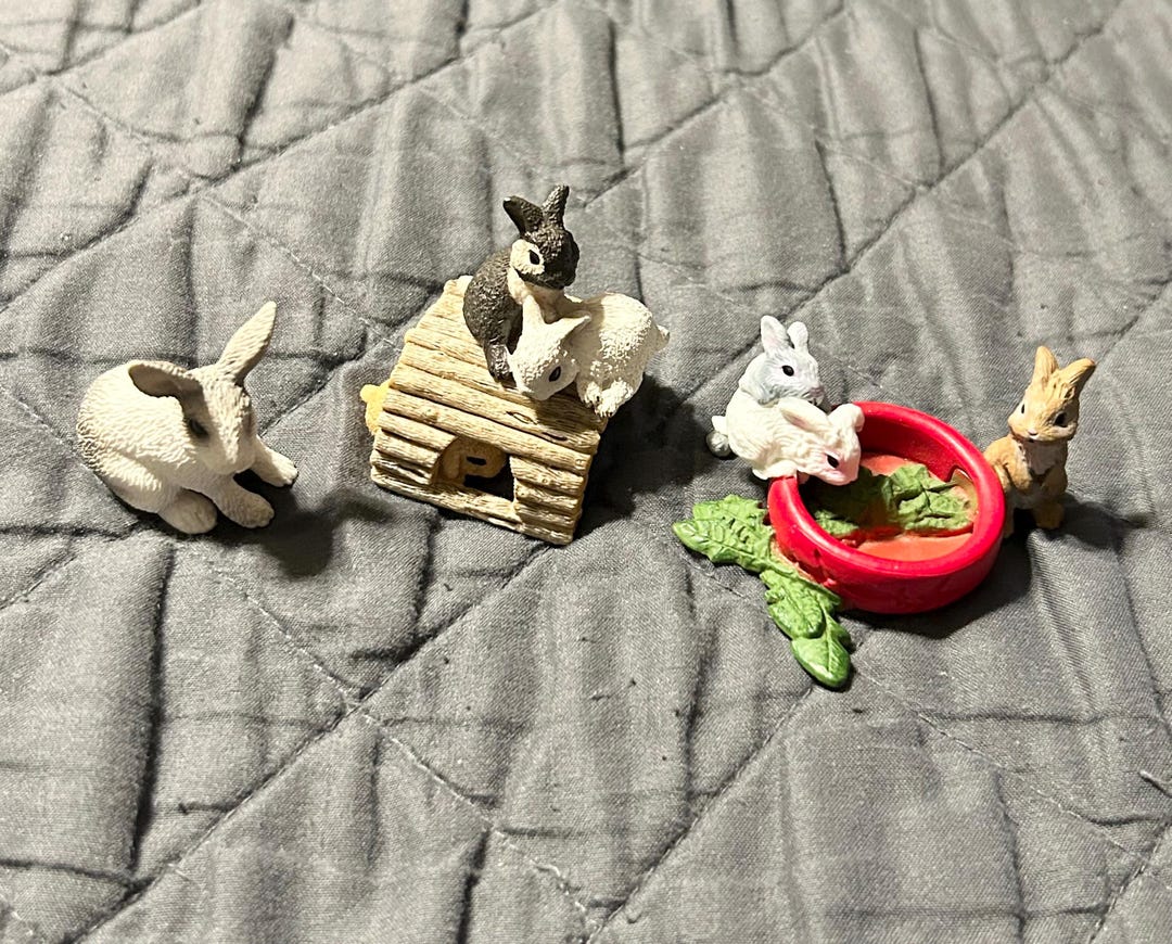 Schleich Baby Bunnies Eating and Bunny 3 Piece Figure Set. - Etsy