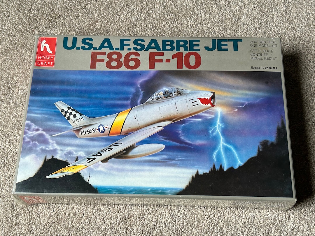 MODEL Hobby Craft USAF Sabre Jet F86 F-10 1:72 Model Kit HC1383 Factory ...