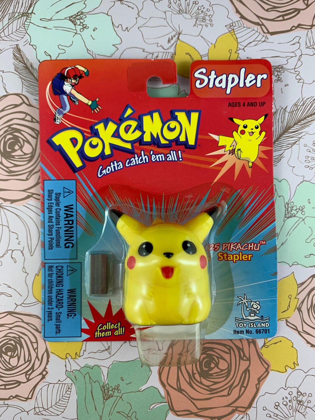 Pokemon Stapler - #25 Pikachu - Gotta Catch 'em All - Yellow Pikachu ...