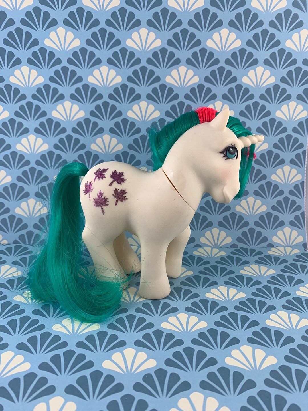 MLP Gusty Unicorn Pony White With Green and Pink Hair Vintage Hasbro My ...
