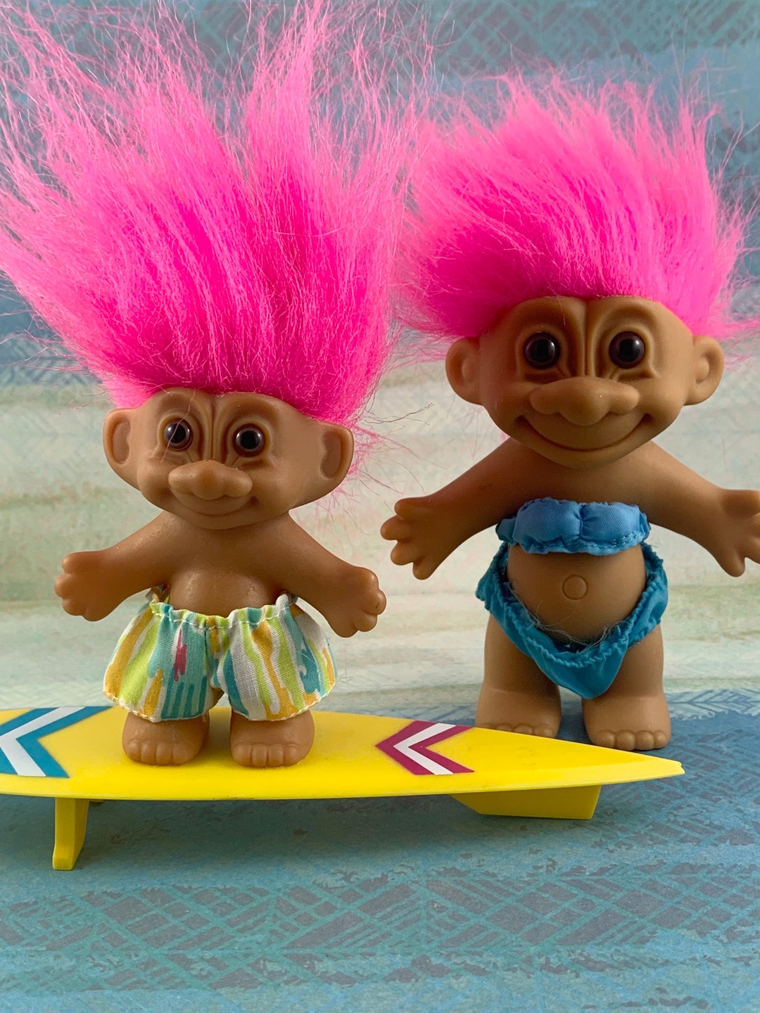Vintage Russ Beach Summer Troll in Blue Bikini With Pink Hair and Brown ...