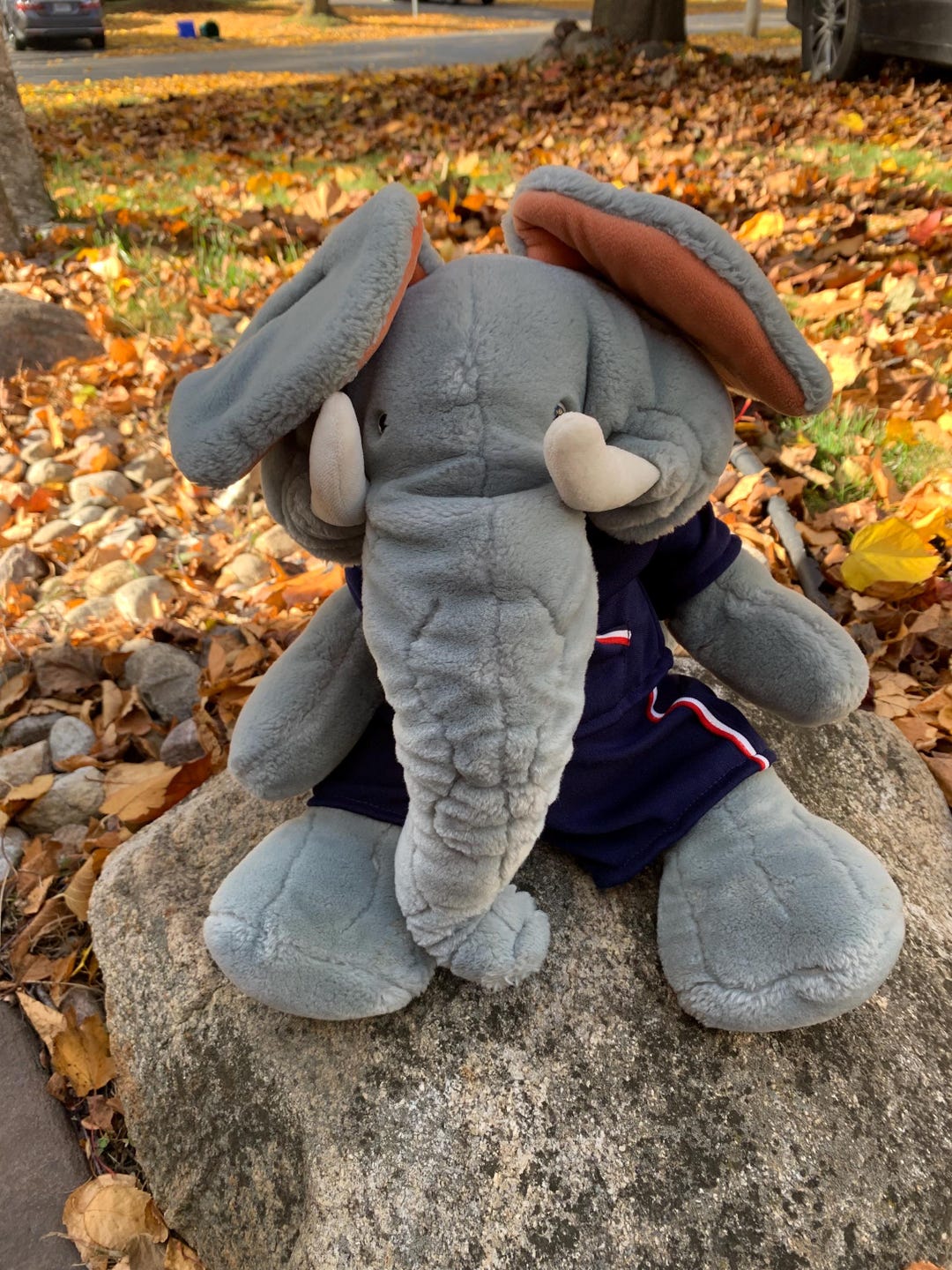 Vintage 1985 Ganzbros Grey Gray Elephant Trunkit Wrinkles TM Elephant ...