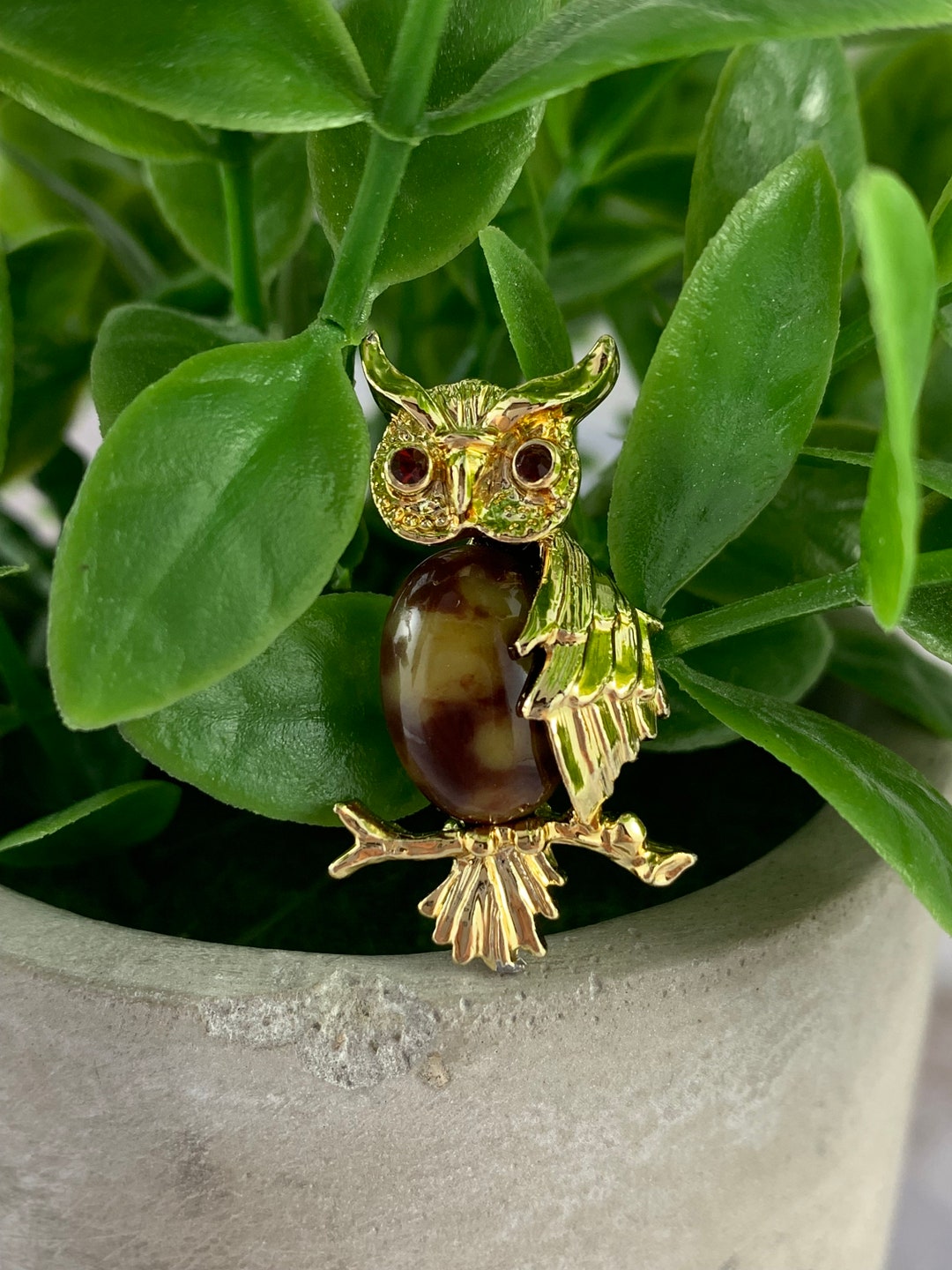 Vintage Gerry's Jelly Belly Owl Brooch Pin Circa 1950 - Etsy