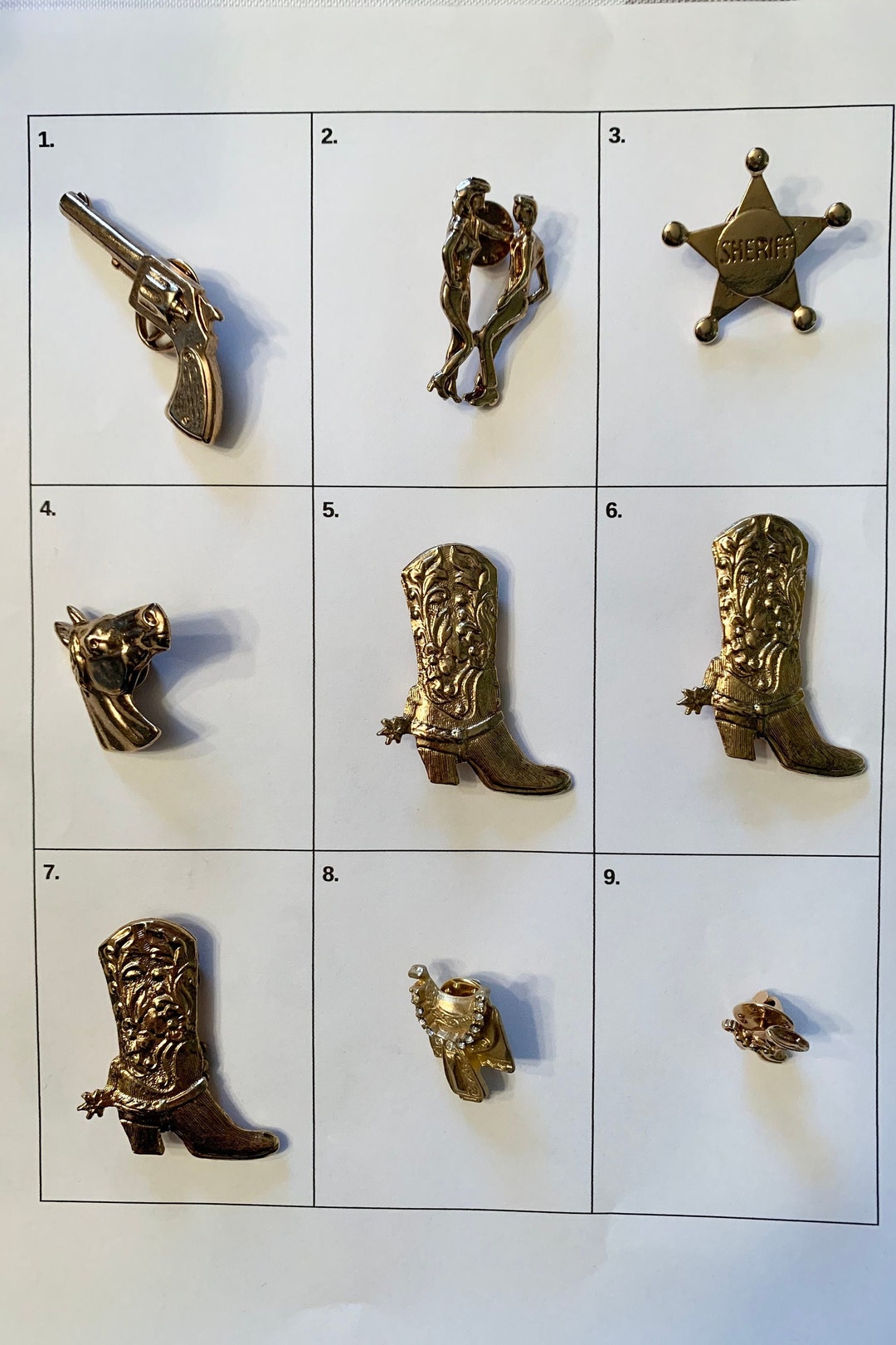 Vintage Western Cowboy Themed Pins - Your Choice! - Etsy