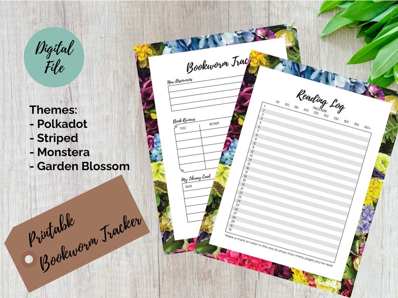 Printable Bookworm Tracker Sheets Reading Tracker Reading | Etsy