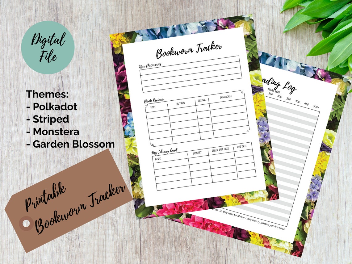 Printable Bookworm Tracker Sheets Reading Tracker Reading | Etsy
