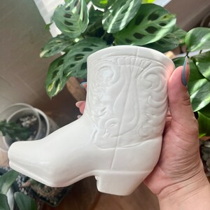 Cute Ceramic Cowboy Boot Planter Pot /succulent Planter/ off White ...