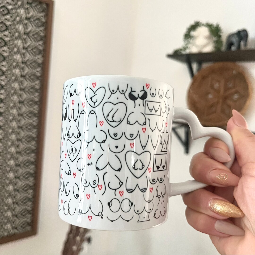 Body Positivity Mug: Ceramic Coffee Cup With Heart Handle - Etsy