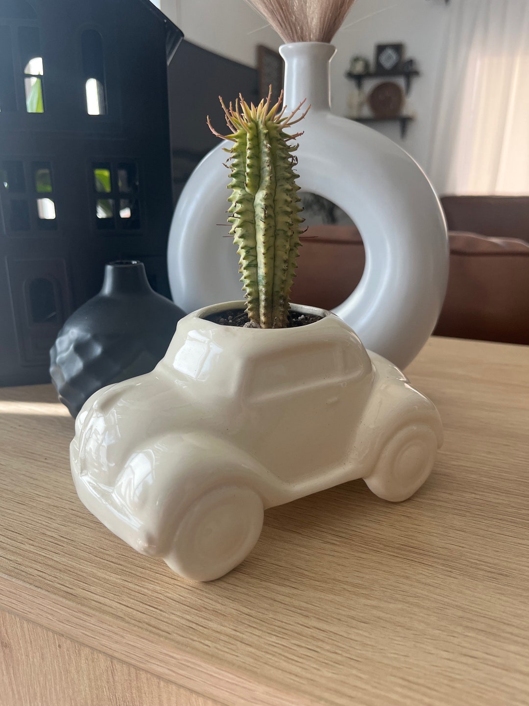 Ceramic Vintage Style Bug Beetle Car Planter Pot for Succulent, Car ...