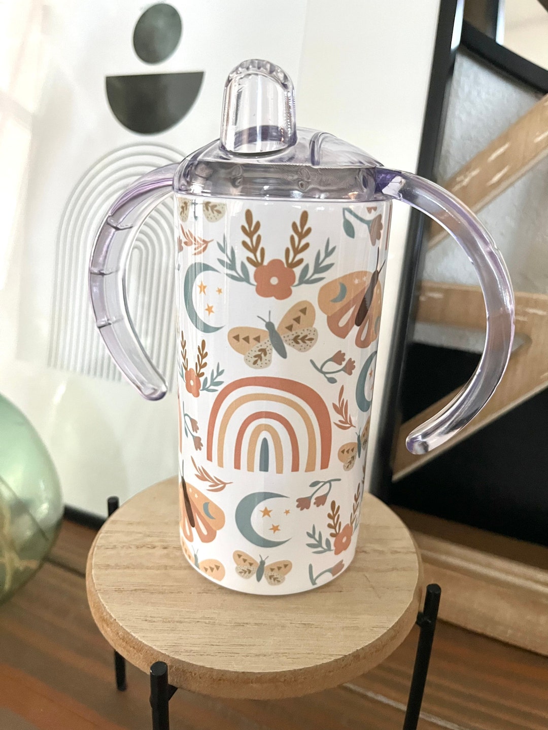 Handmade Boho Rainbow Stainless Steel Sippy Cup, 12oz Tumbler - Etsy