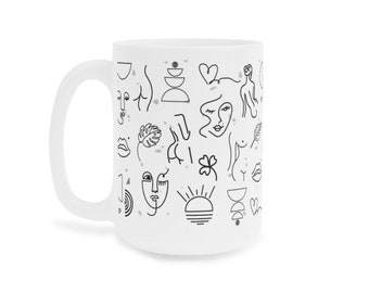 Coffee Mug Line Art | Etsy