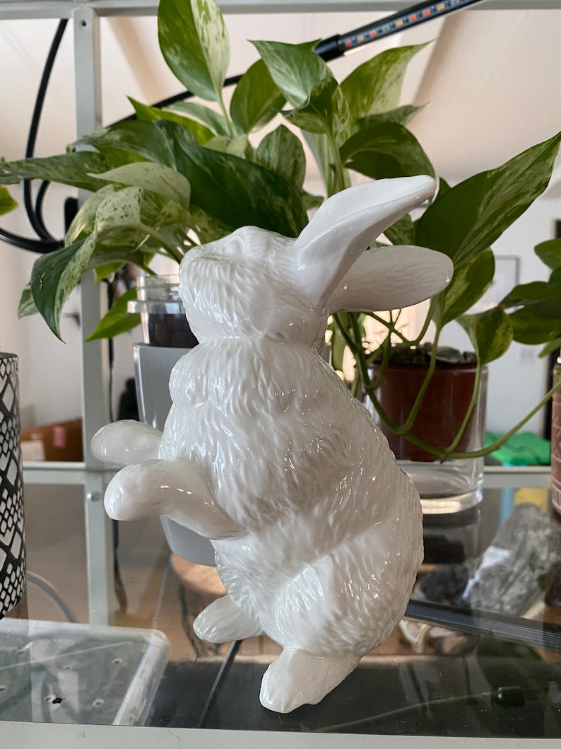 Ceramic Standing Eatser Bunny Planter Pot/ White Rabbit | Etsy