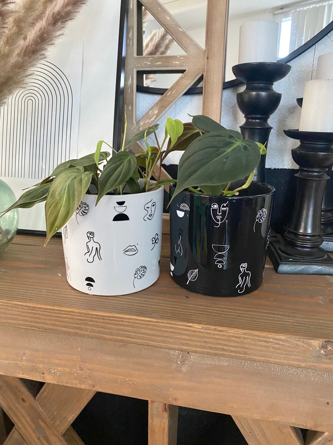 Body Positivity Line Art Planter: Modern Boho Ceramic Succulent Pot 5 ...