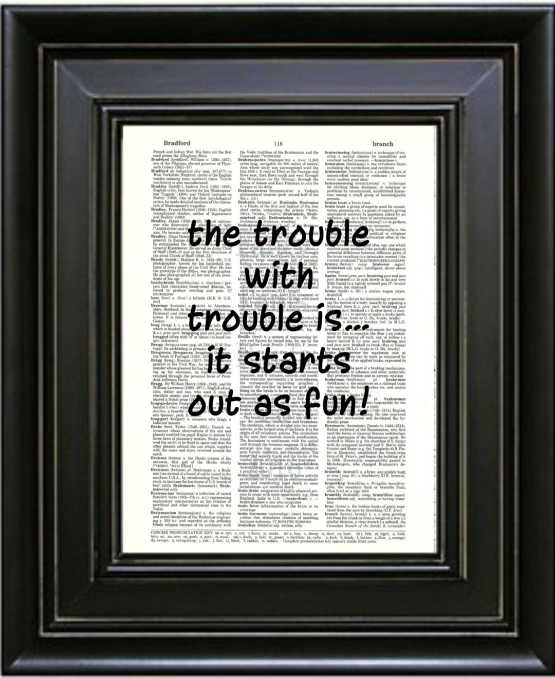 The Trouble With Trouble Starts Out as Fun Dictionary Art - Etsy