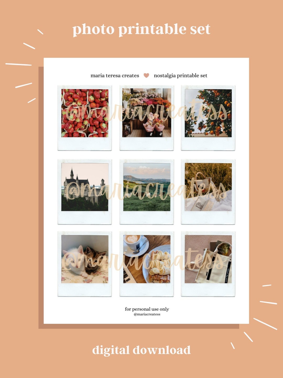 Polaroid Cottagecore Sticker Set | Photo Stickers | Printable Stickers ...