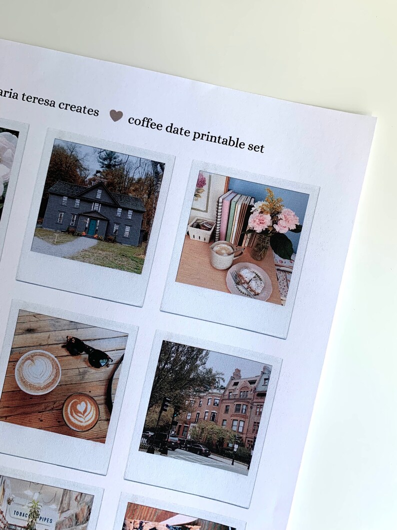 Polaroid Coffee Date Sticker Set Photo Stickers Printable | Etsy