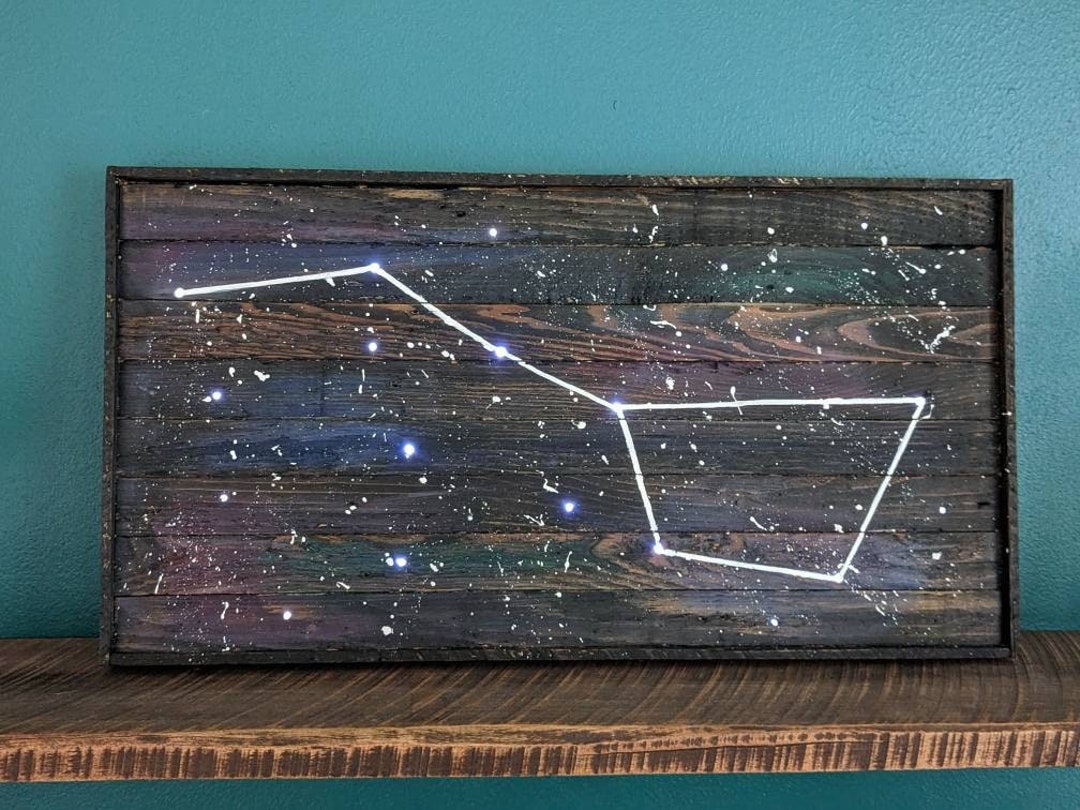 Big Dipper Constellation Light up Wall Art Wooden Wall Art Night Light ...
