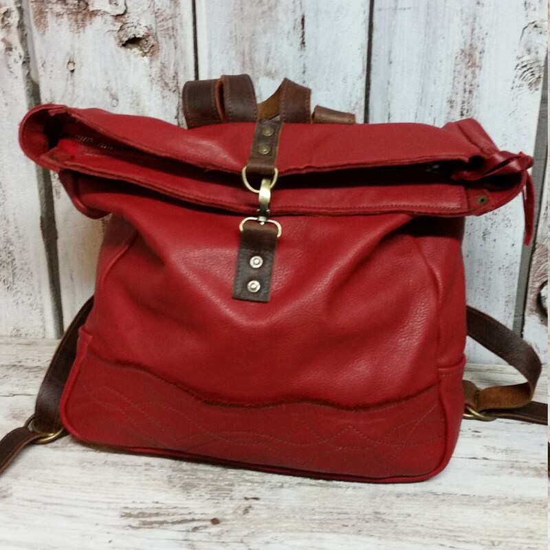 Boho Leather Backpack - Etsy