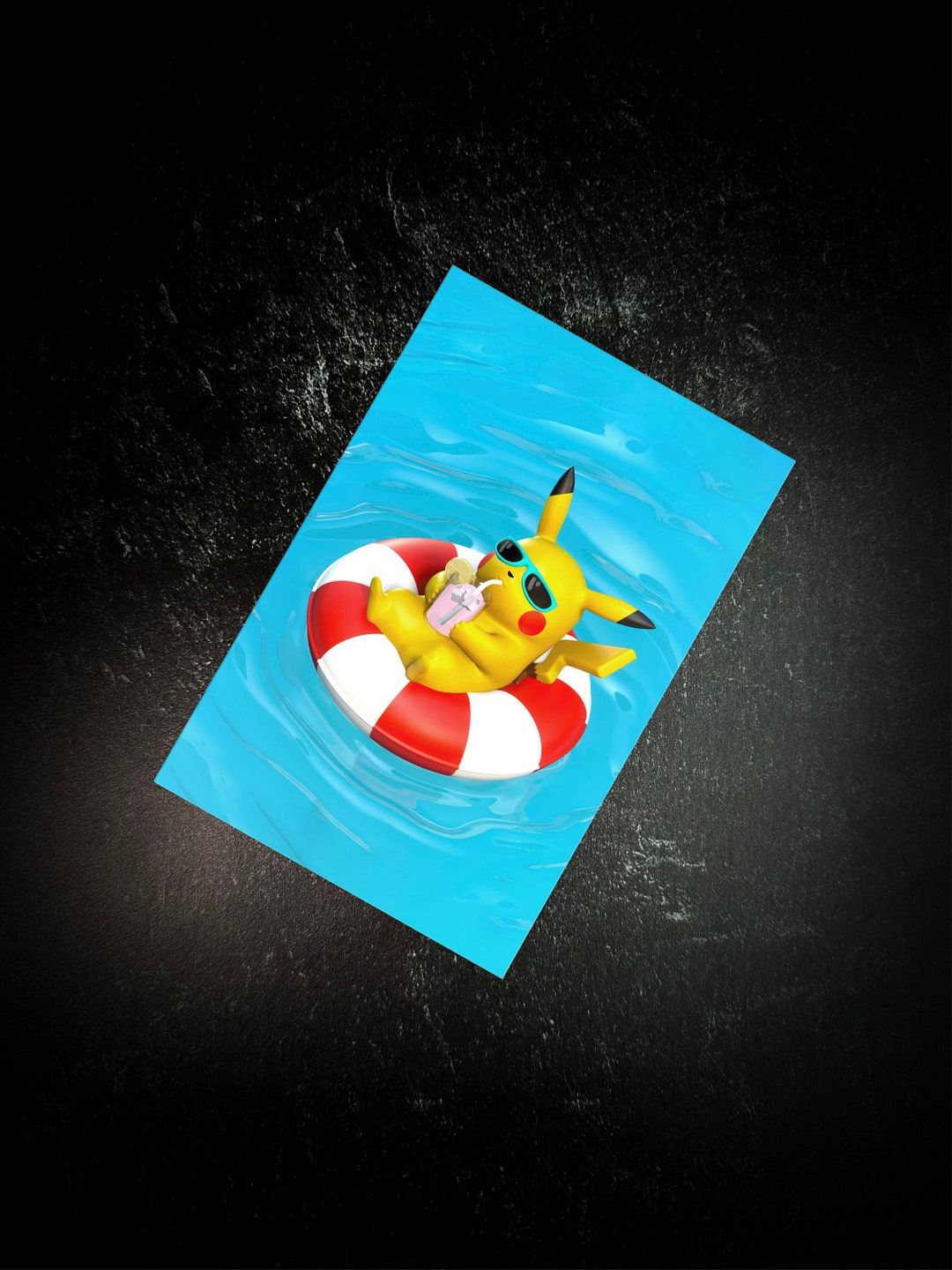 Pool Time Pika // 4x6 Glossy Art Print // Pokémon Anime Inspired ...