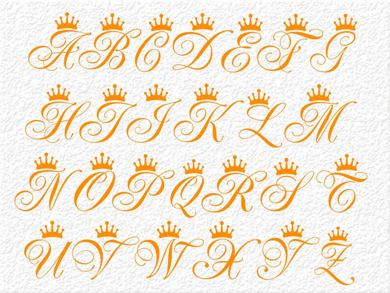 Letters with crown SVG Alphabet with crown svg Crown font | Etsy
