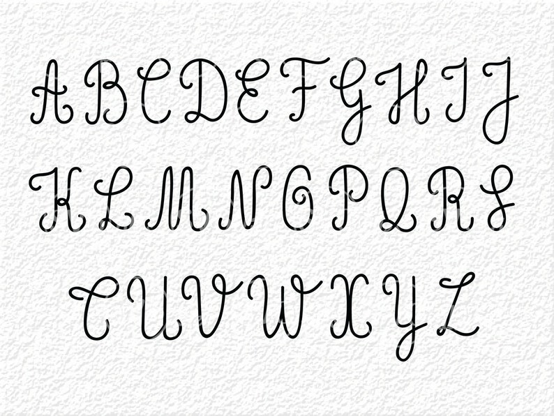 Cursive letters SVG Cursive font svg Script letters svg | Etsy