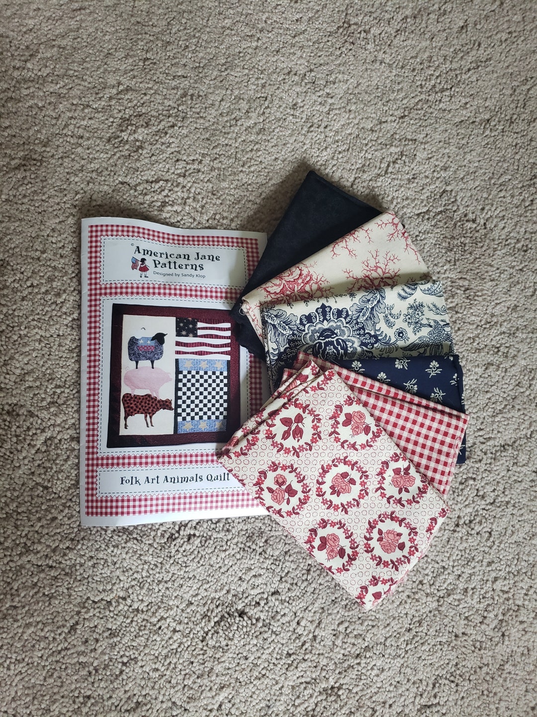 Vintage American Jane Patterns Folk Art Animals Quilt Kit Designed by ...