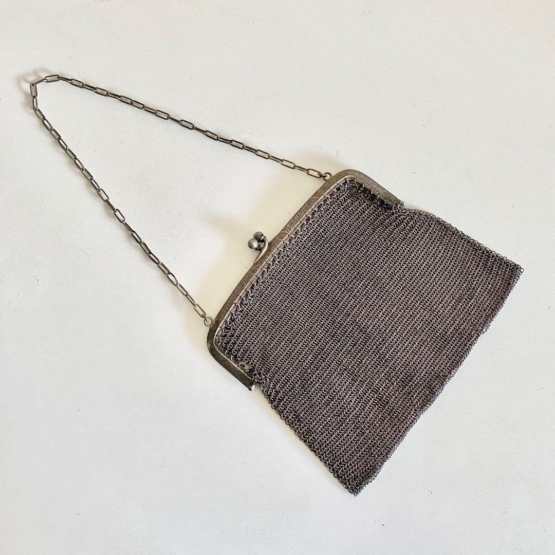 Victorian Silver Mesh Chain Purse Gothic Bag Victorian Chain Mail Purse ...