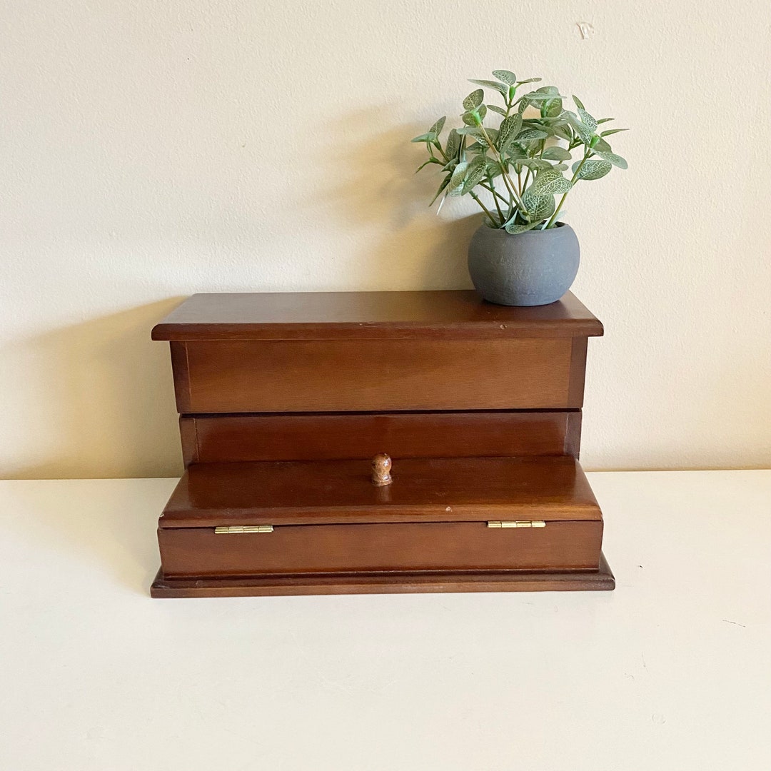 Vintage Bombay Company Mahogany Valet Vanity Organizer, Vanity ...