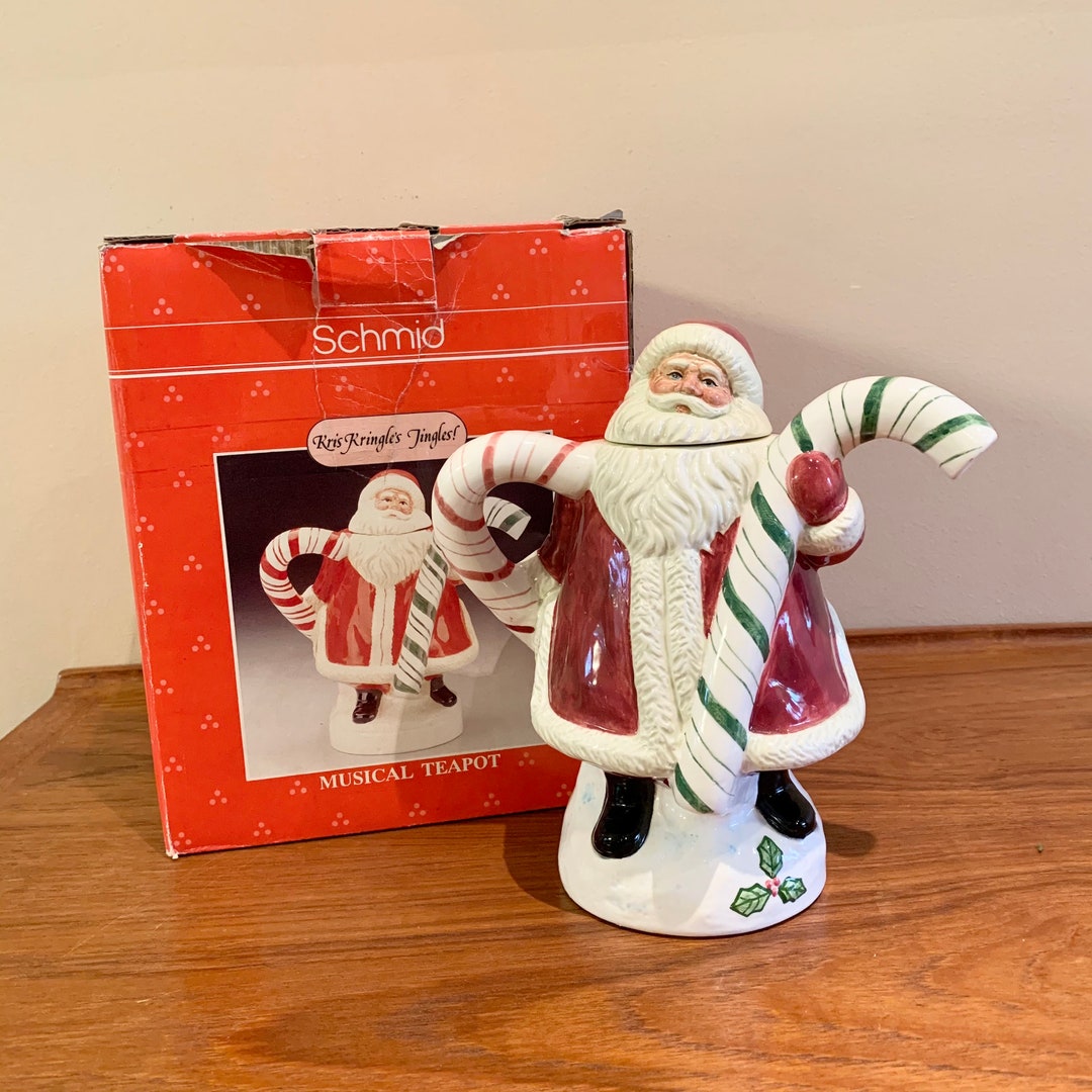 Vintage Schmid Ceramic Kris Kringles Jingles Santa Musical Teapot, We ...