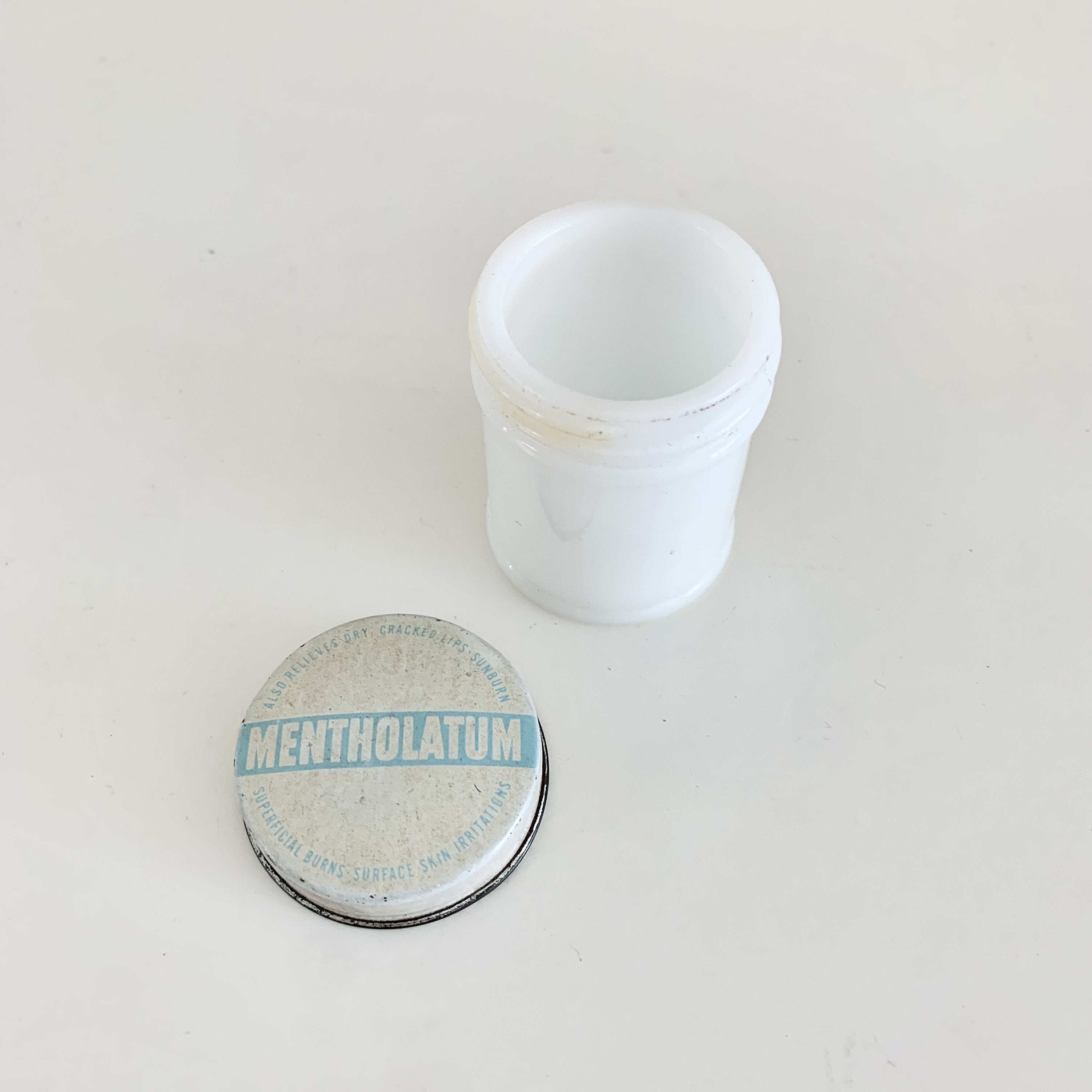 Vintage Milk Glass Mentholatum Container Jar USA | Etsy