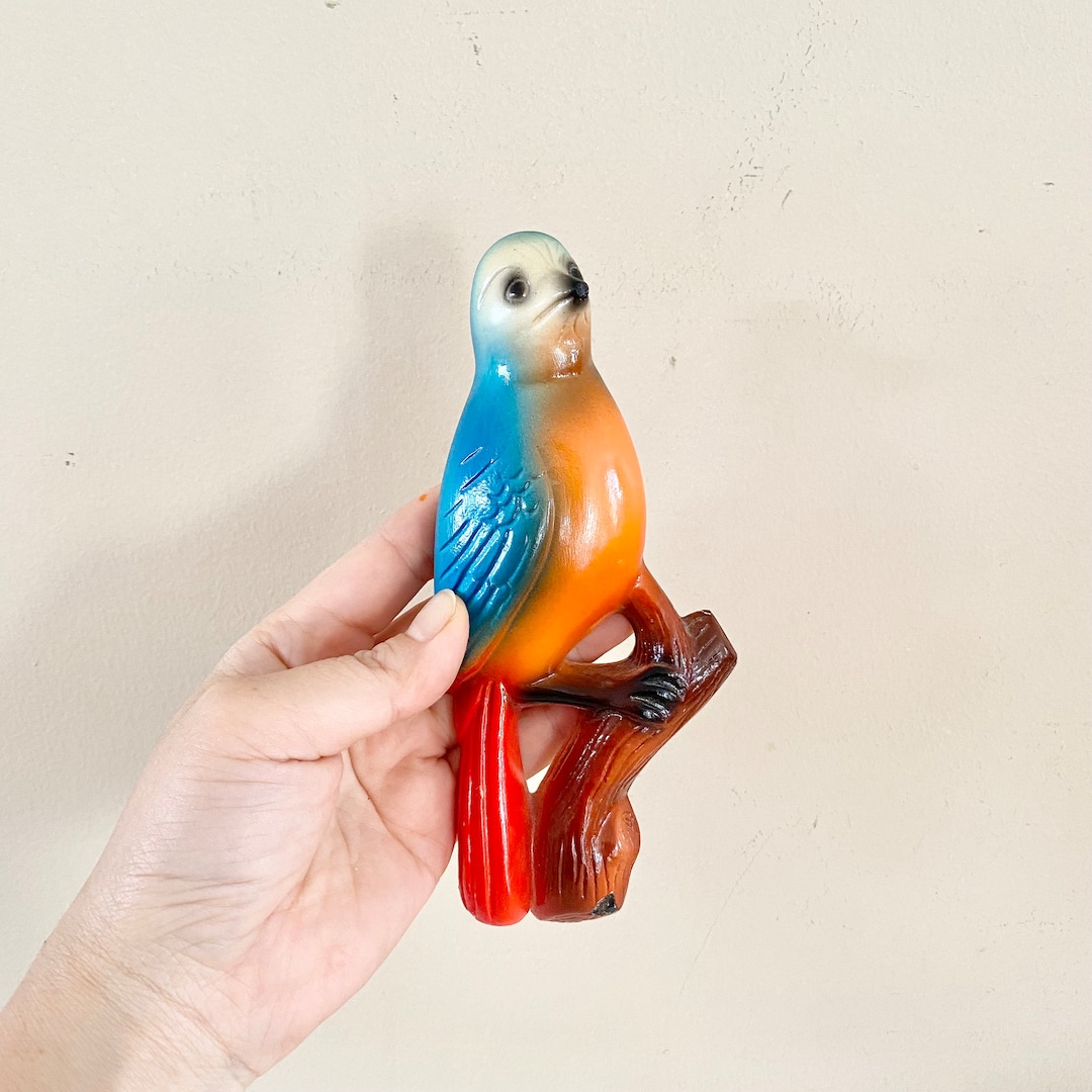 Vintage Blue Bird Bluebird of Happiness Chalkware, Bird Sitting on ...
