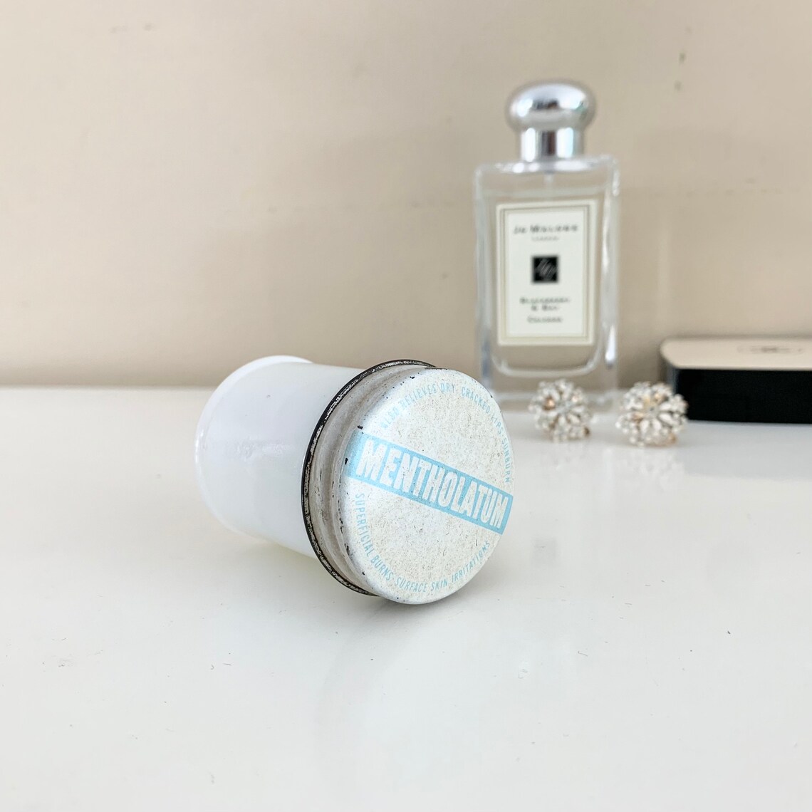 Vintage Milk Glass Mentholatum Container Jar USA - Etsy