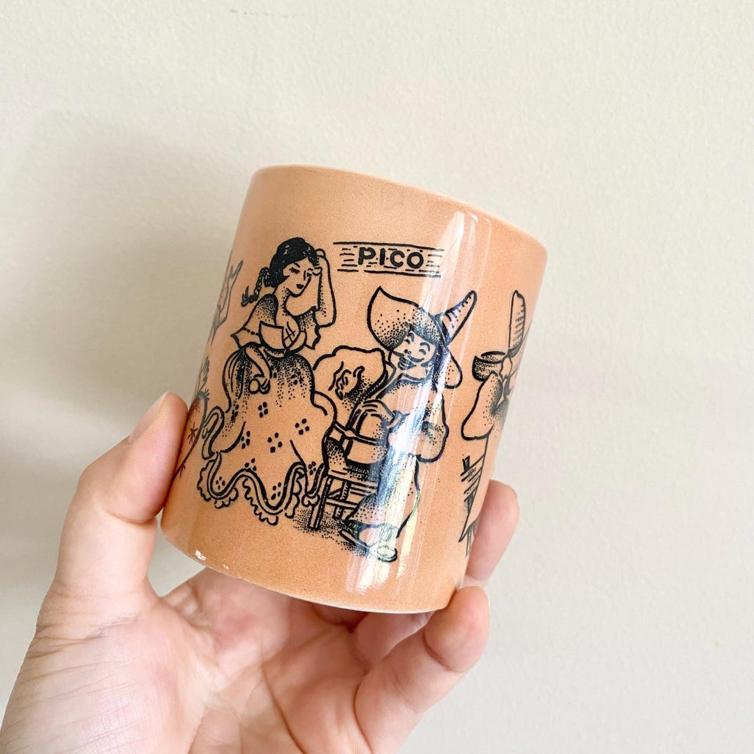 Set of 2 Vintage Senor Pico Naughty Cups Barware, Naughty Scenes Around ...