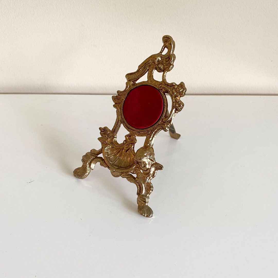 Vintage Brass Cherub Angel Pocket Watch Holder, Gold Hollywood Regency ...