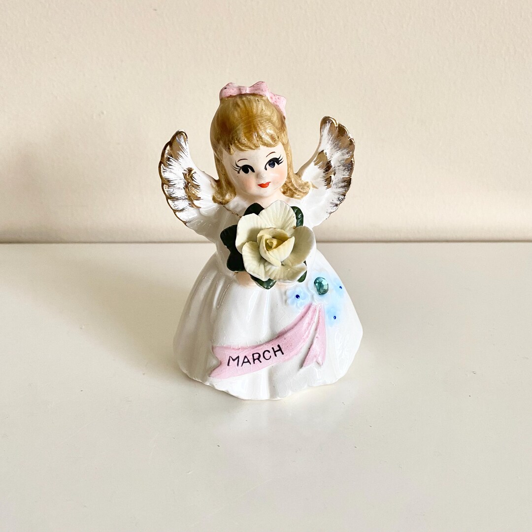 Vintage March Birthday Lefton Angel Girl Figurine Japan 1960s - Etsy