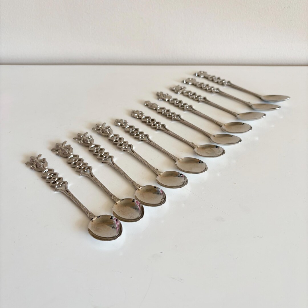 Set of 11 Vintage Stainless Steel Italian Dessert Ice Cream Tea Spoons ...