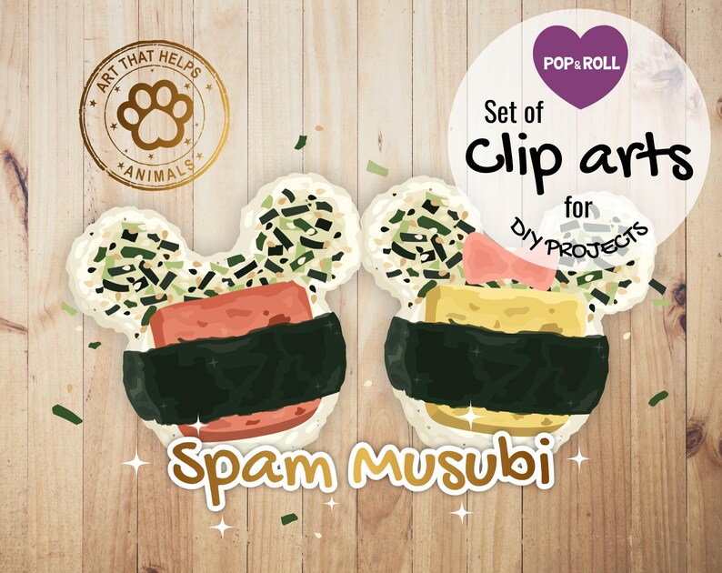 Spam Musubi & Tamago Musubi | PNG Clip Arts for DIY Projects - Etsy