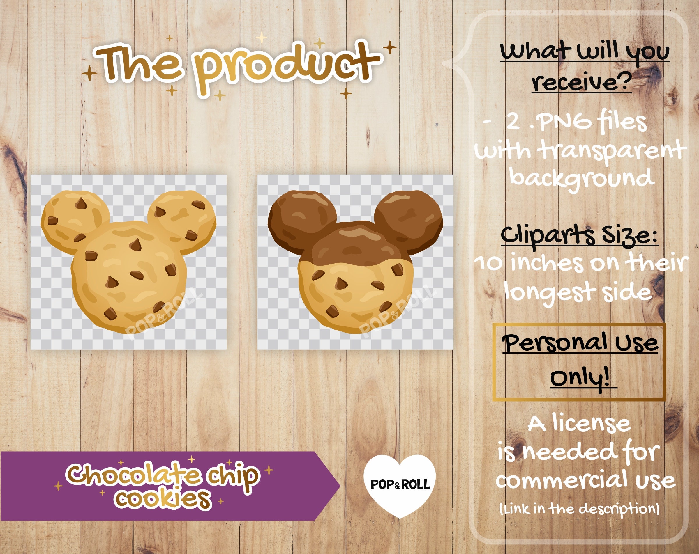 Chocolate Chip Cookies PNG Clip Arts for DIY Projects - Etsy