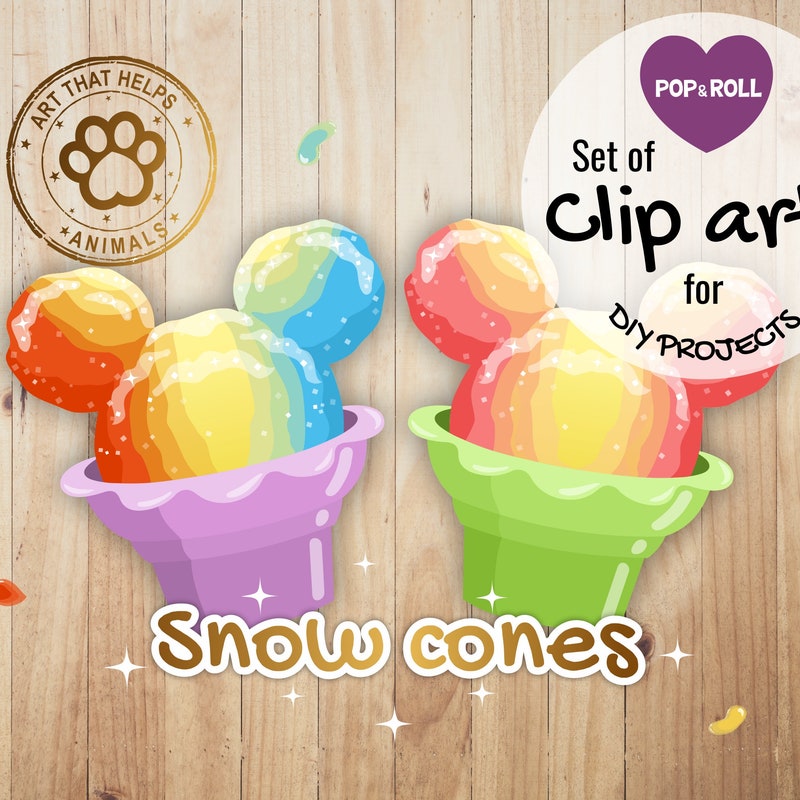 Snow Cone Clipart - Etsy