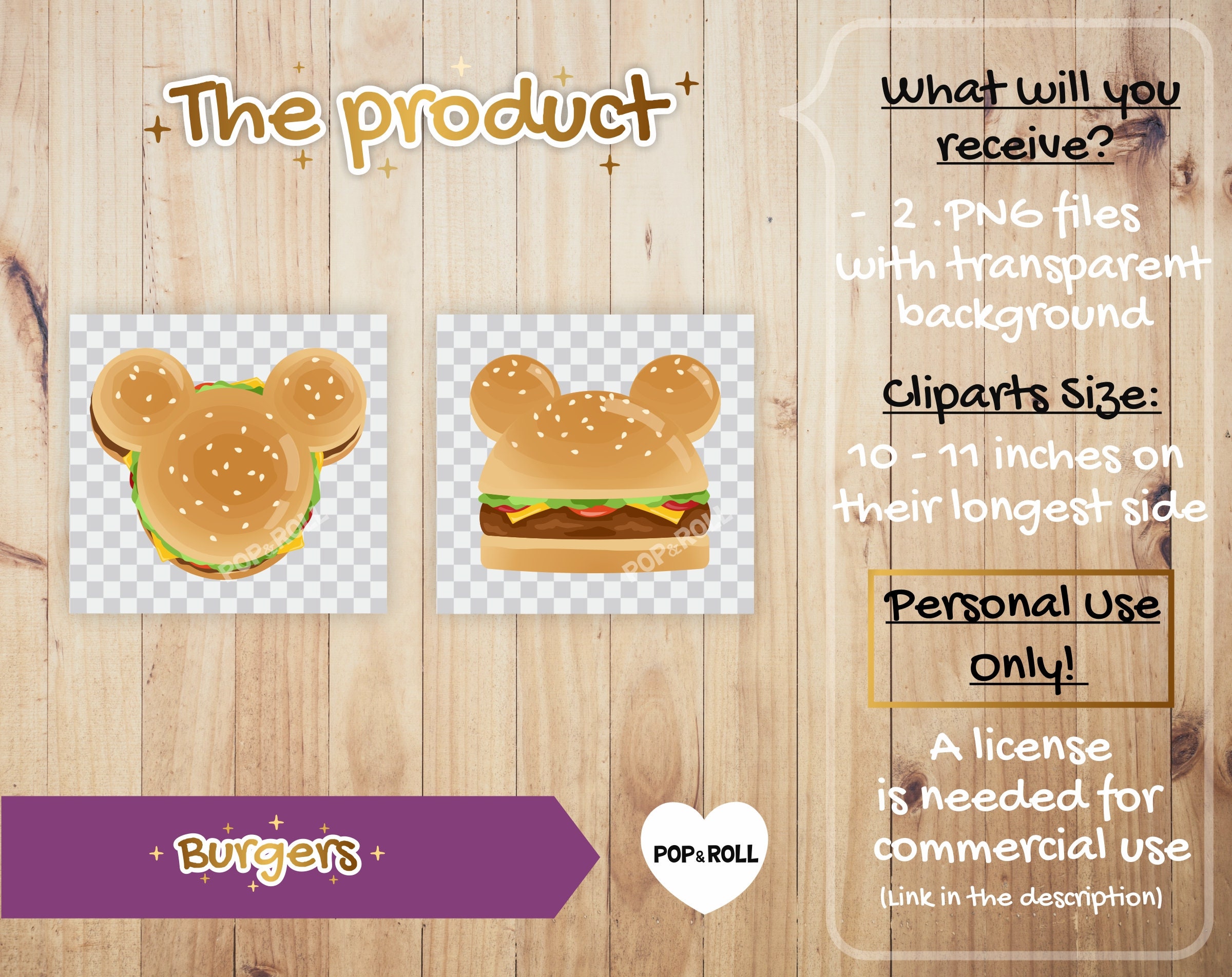 Set of Mouse Head Burgers PNG Clip Arts for DIY Projects - Etsy