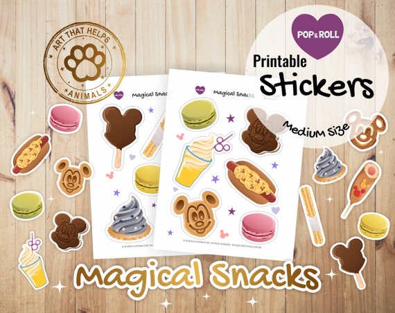 Printable Magical Snacks Stickers Die cut Stickers | Etsy