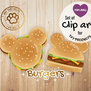 Set of Mouse Head Burgers | PNG Clip Arts for DIY Projects - Etsy