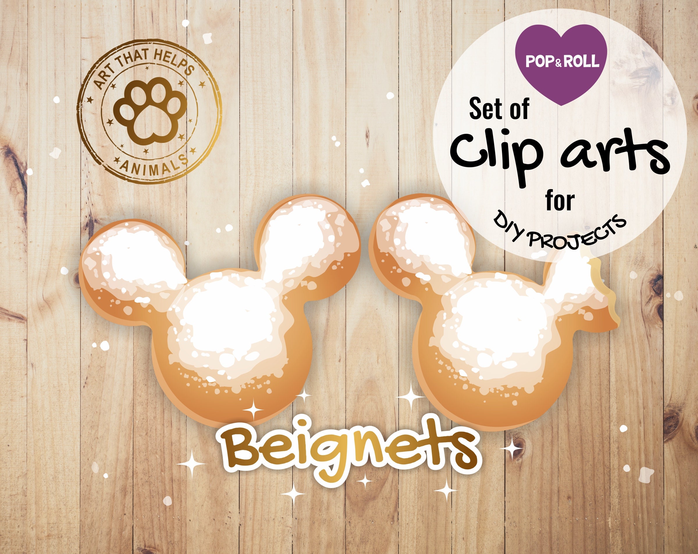 Set of Beignets PNG Clip Arts for DIY Projects - Etsy