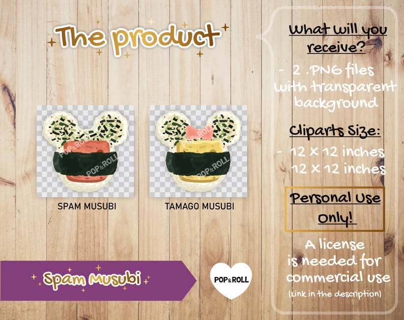 Spam Musubi & Tamago Musubi | PNG Clip Arts for DIY Projects - Etsy