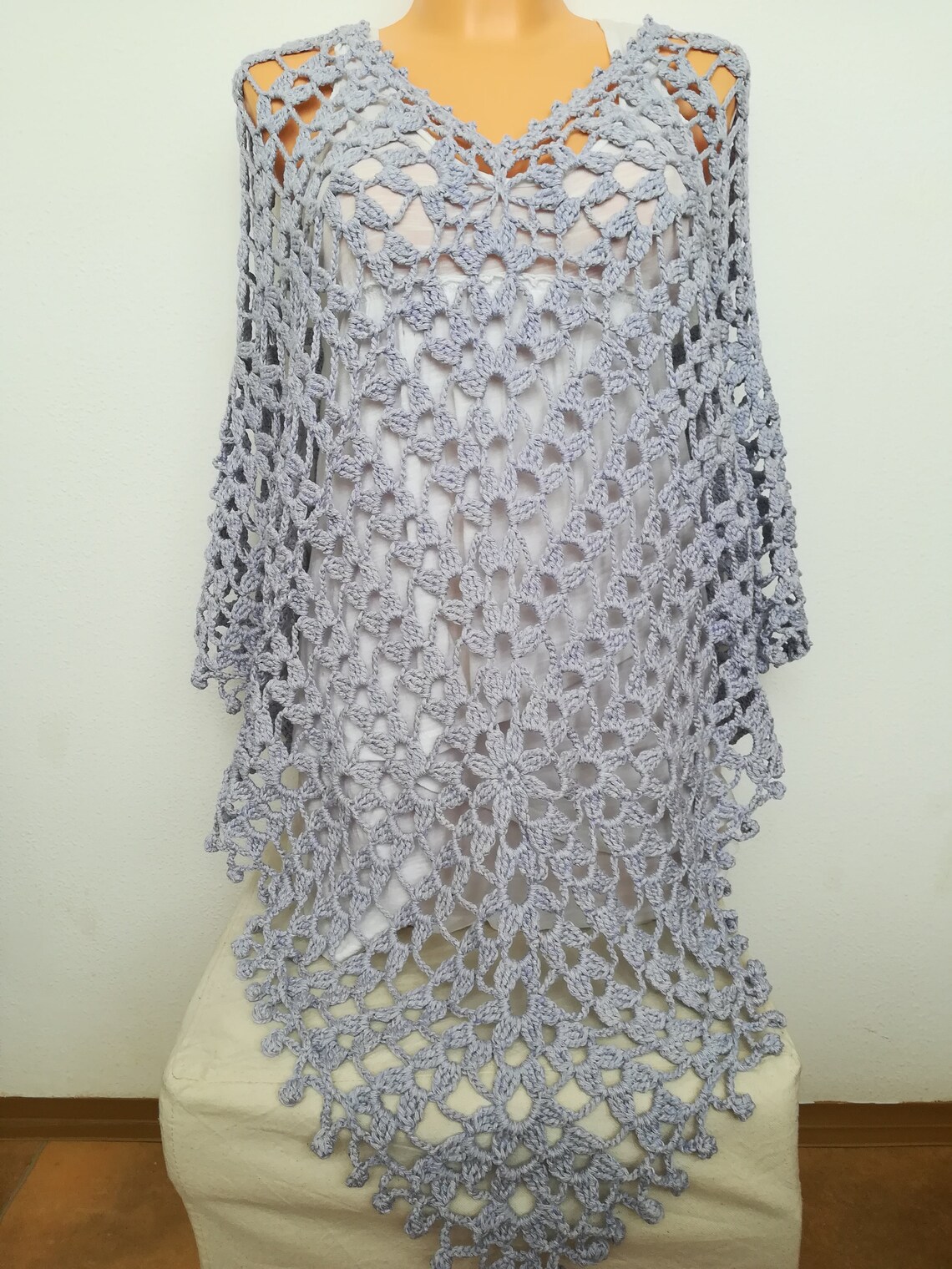 Crochet Poncho Pattern Shawl Scarf Wrap Pdf Download Easy - Etsy