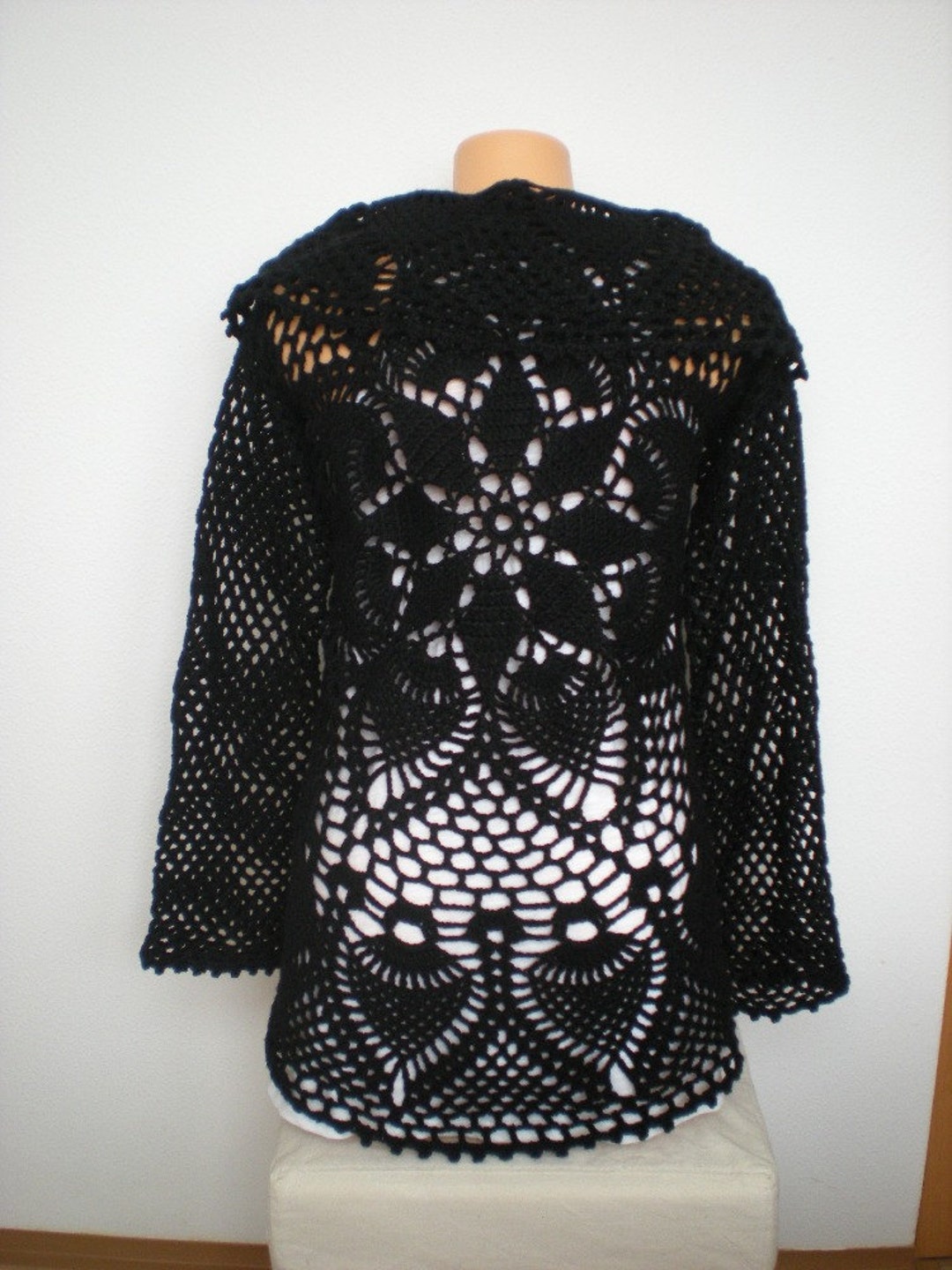 Crochet Cardigan Pattern, Crochet Pineapple Cardigan Pattern, Pdf ...