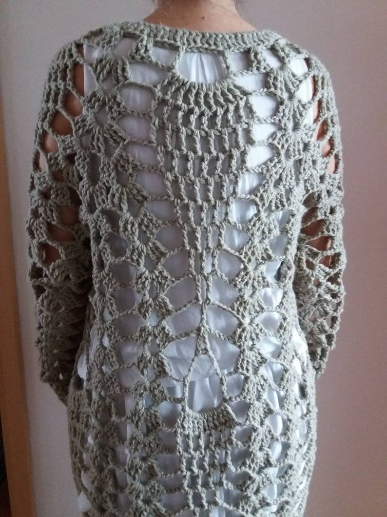 Crochet Coat Pattern Summer Duster Pdf Download Easy Pineapple - Etsy