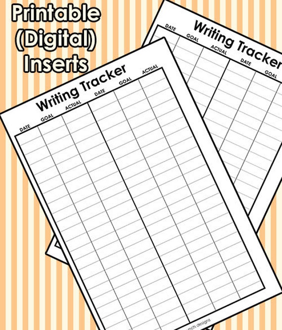 A5 Writing Tracker Printable Planner Inserts // PRINTABLE PDF | Etsy ...